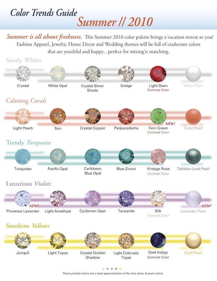 Summer 2010 Color Trends Guide | Dreamtime Creations