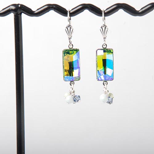 Baguette Fancy Stone Earrings